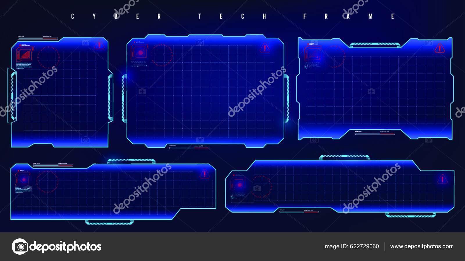 Hud Cyber Tech Frame Futuristic Virtual Screen Frame Stock Vector by ...