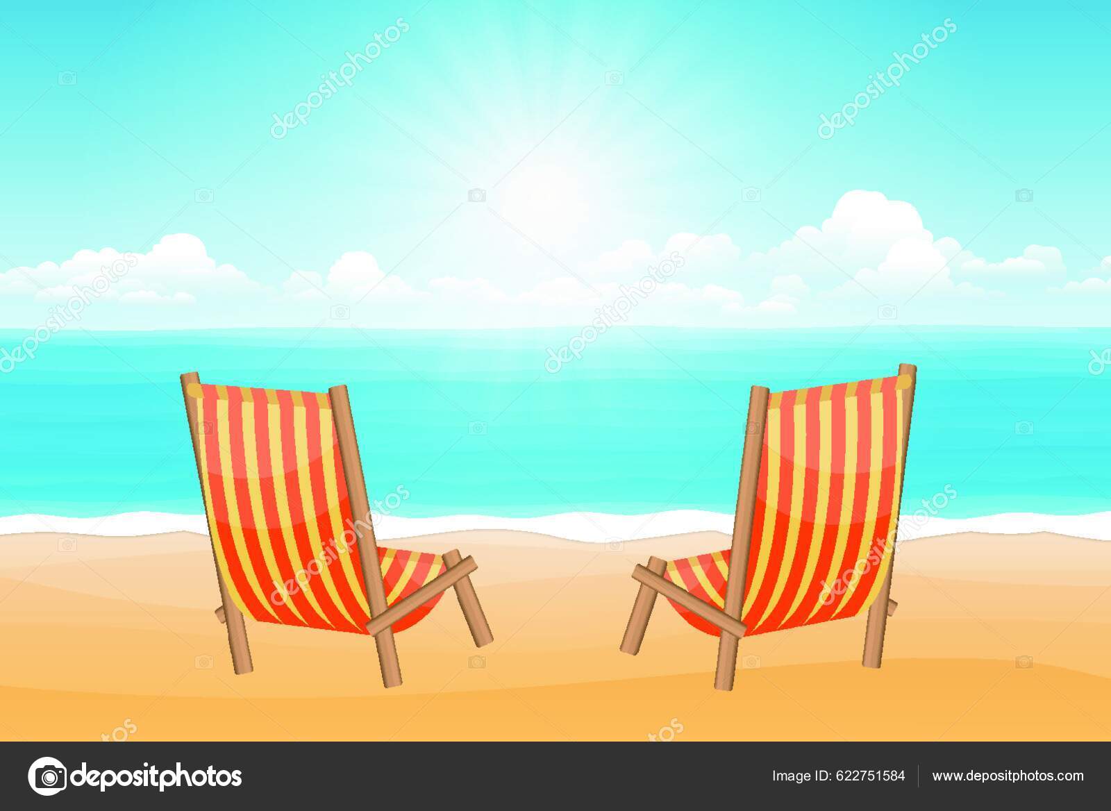Tropical Seascape Vector Simple Design Stock Vector by ©YAY_Images ...