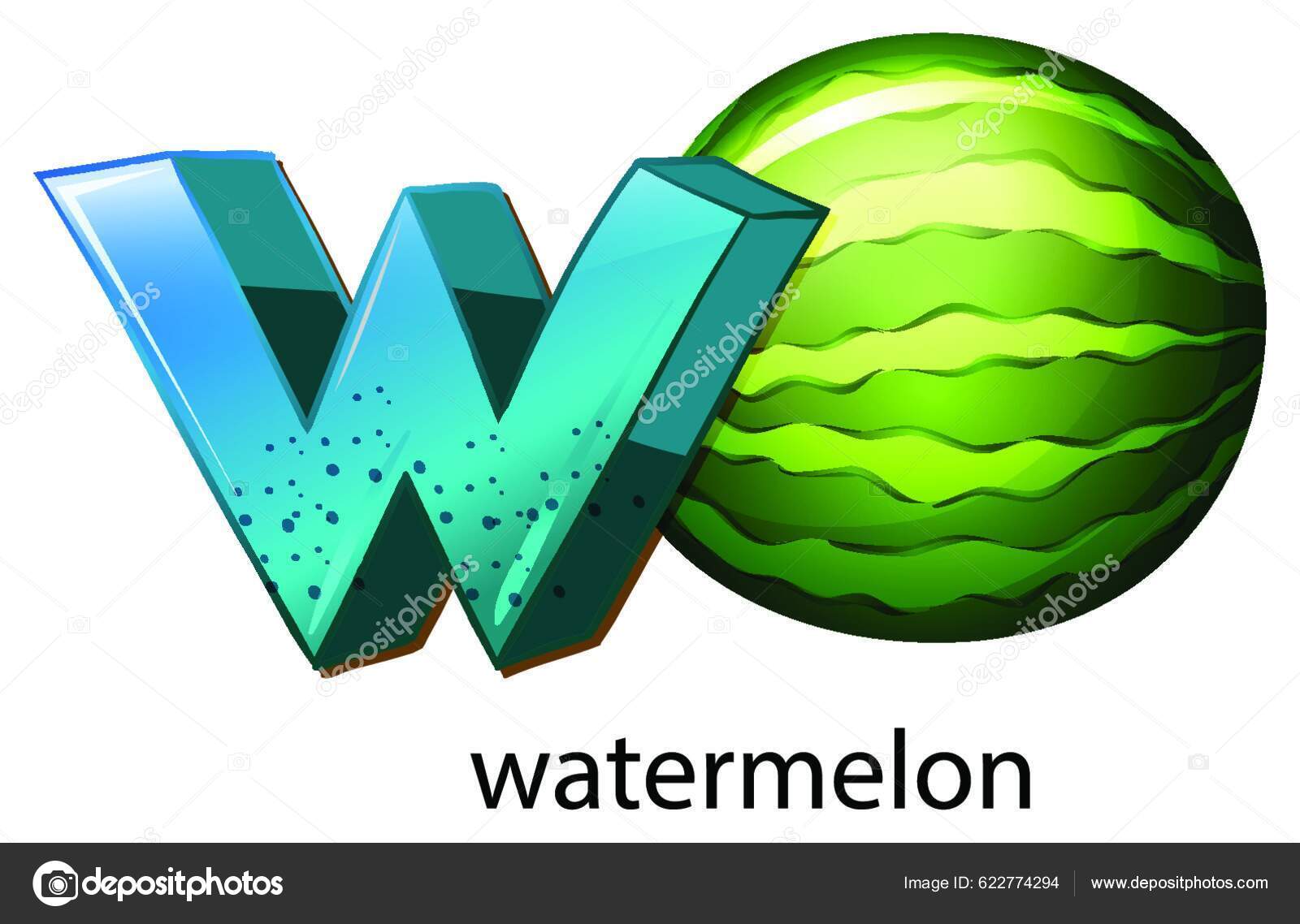 Letter Watermelon Stock Vector by ©YAY_Images 622774294