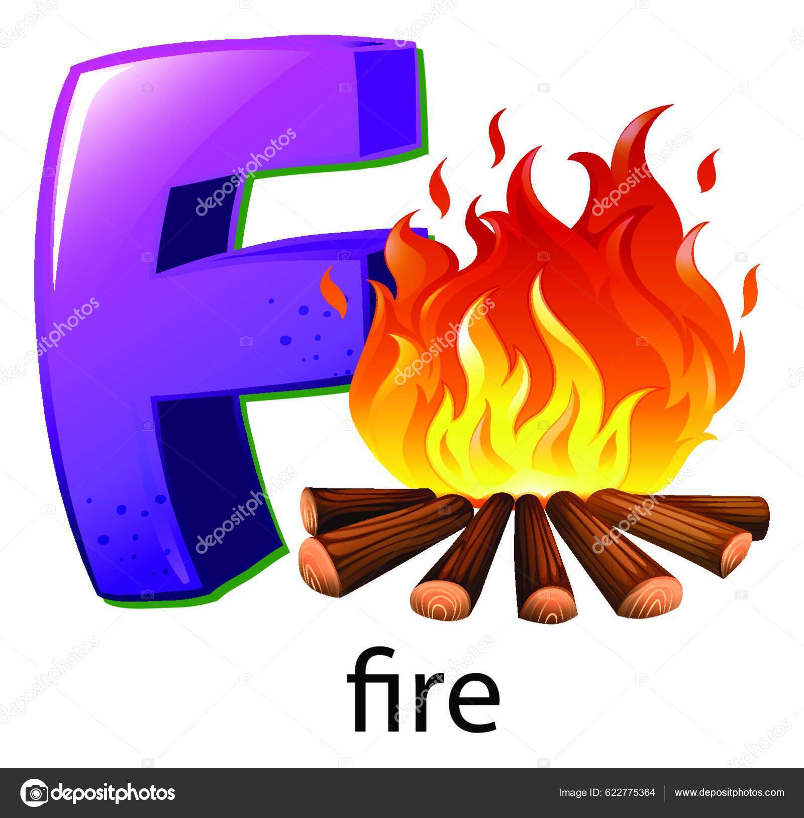 Letter Fire Stock Vector by ©YAY_Images 622775364