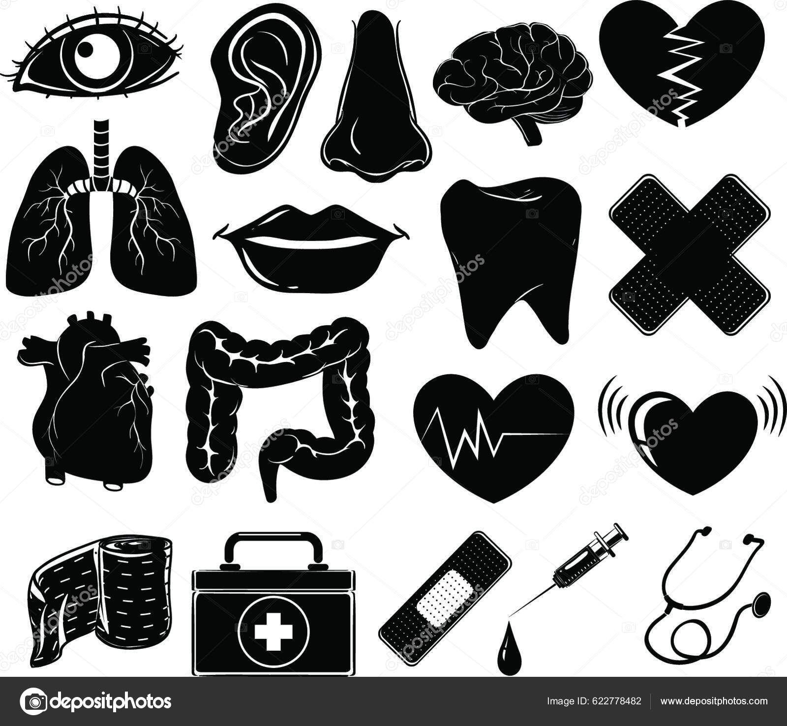 Conjunto Símbolos Médicos Vector de stock por ©YAY_Images 622778482