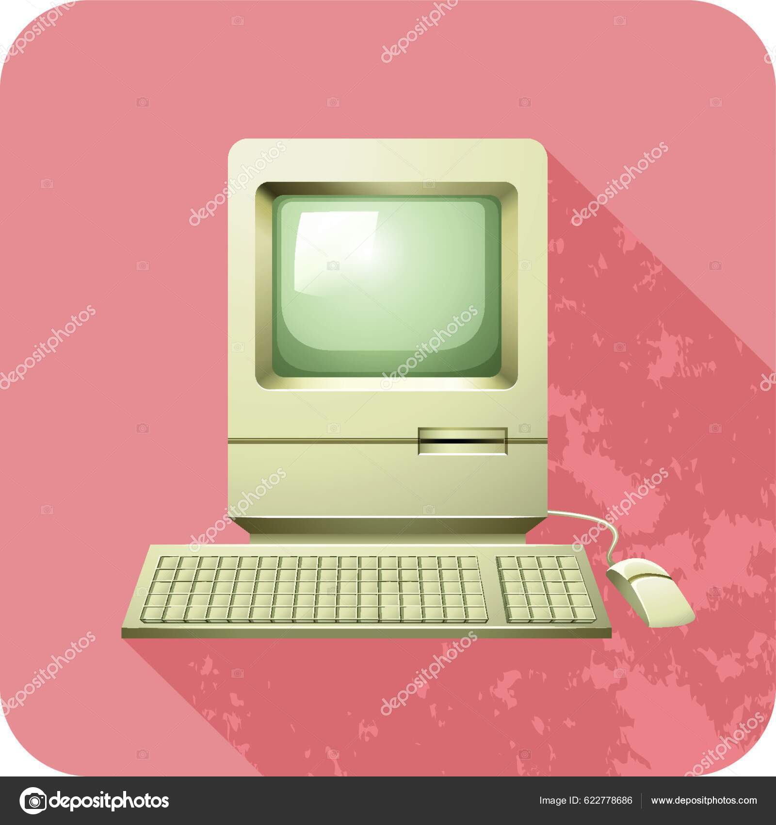 Old Computer Vector Illustration Stock Vector by ©YAY_Images 622778686