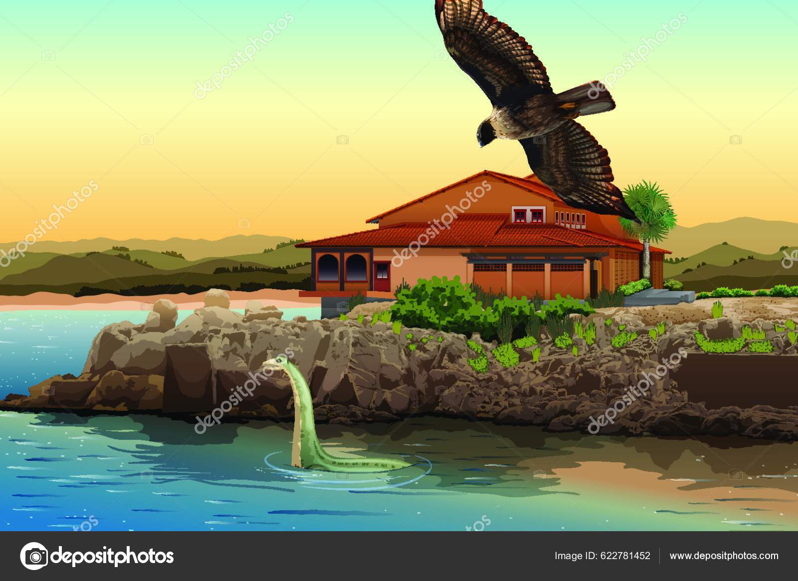 Beach House Vector Illustration Simple Design Stock Vector by ©YAY ...