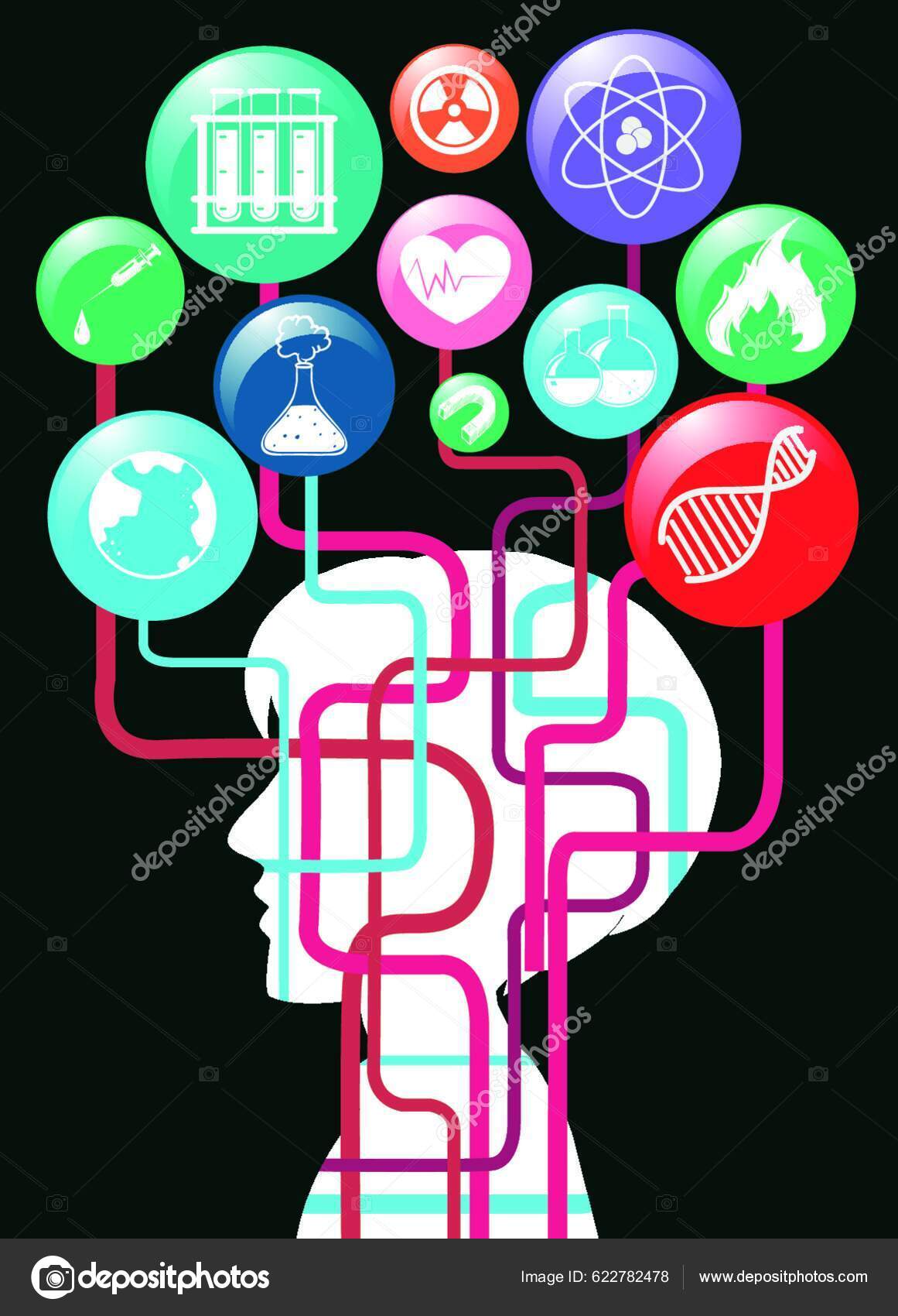 Siluet Manusia Dan Simbol Ilmu Pengetahuan Vektor Stok oleh ©YAY_Images ...