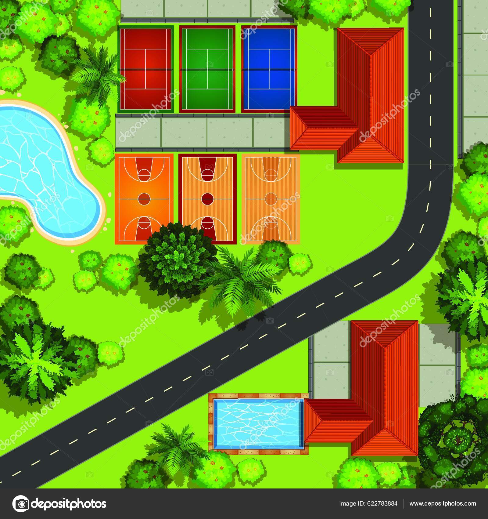 Hawkeye View Sport Zone Stock Vector by ©YAY_Images 622783884