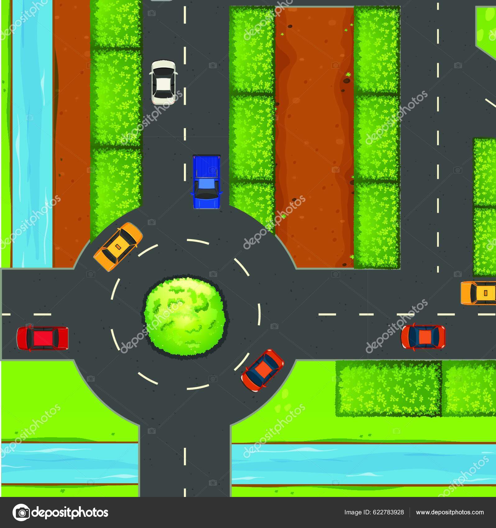 Top View Street Roundabout Stock Vector by ©YAY_Images 622783928
