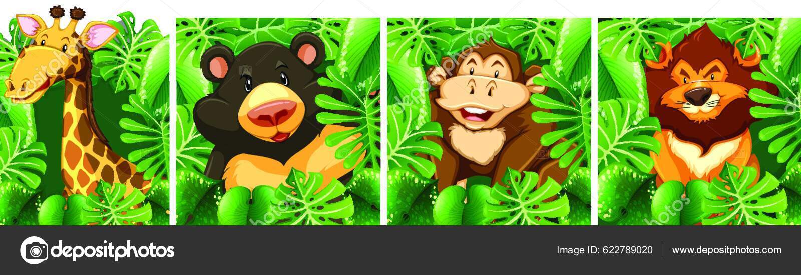 Wild Animals Bush Stock Vector by ©YAY_Images 622789020