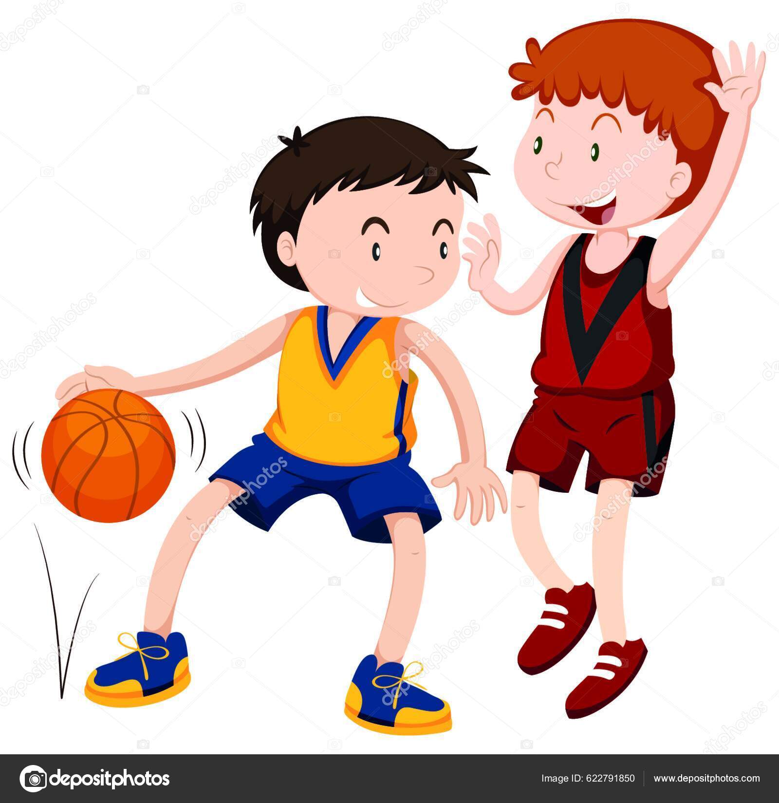 Gutter Som Spiller Basketball stockvektor © YAY_Images #622791850