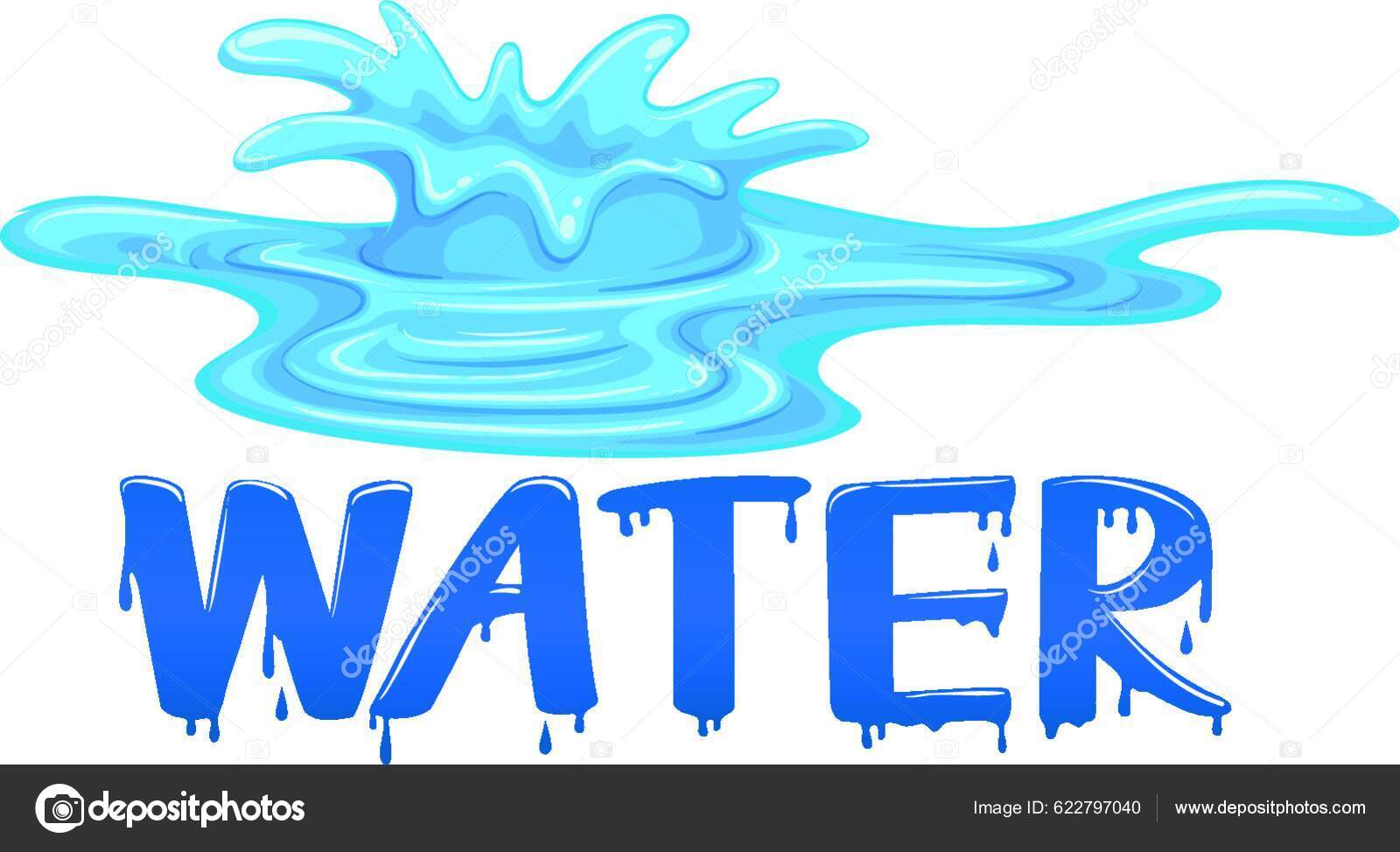 Water Splash Word Water Stock Vector by ©YAY_Images 622797040