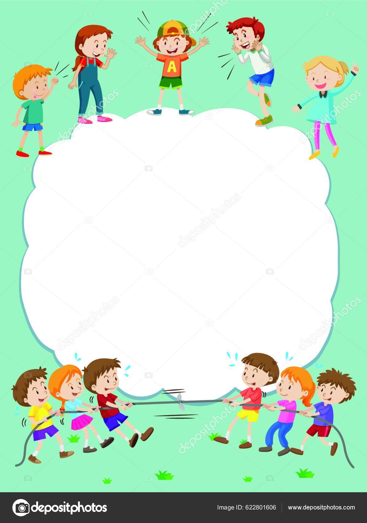 Border Template Happy Kids Playing Background Stock Vector by ©YAY ...