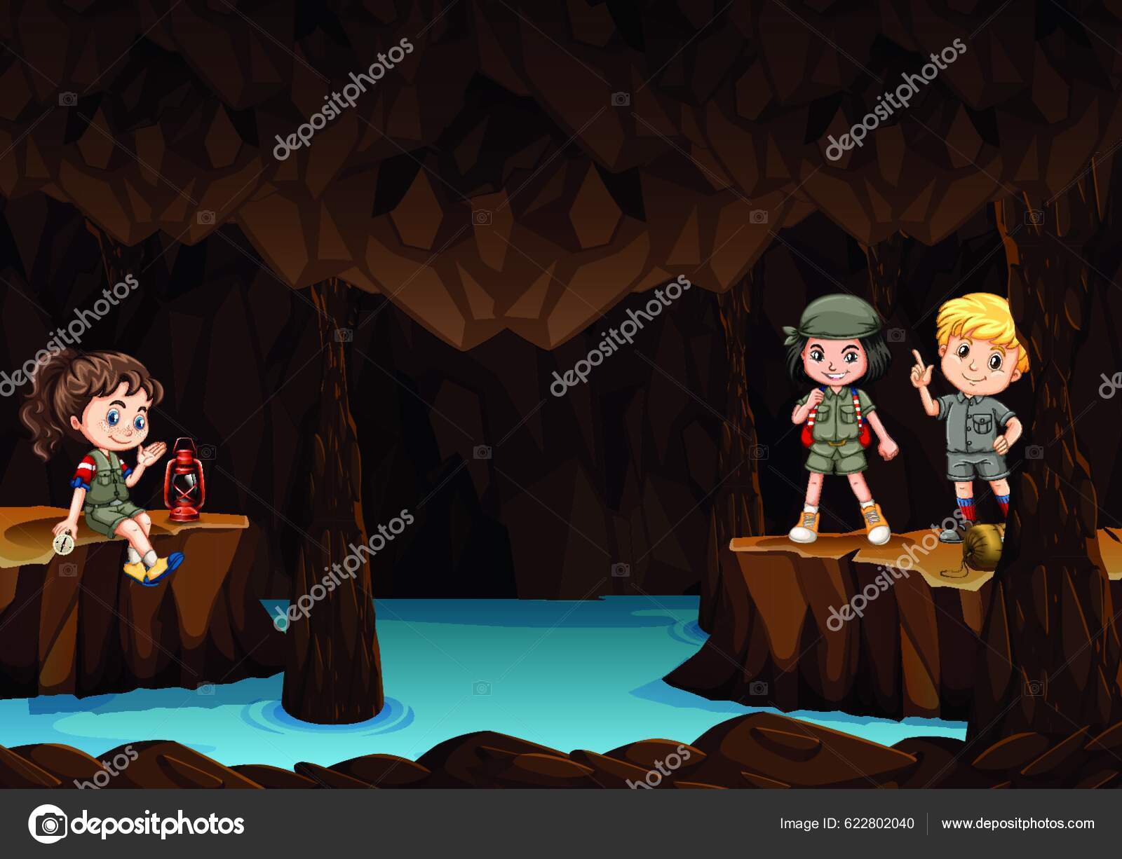 Children Exploring Cave Stock Vector by ©YAY_Images 622802040 Children Exploring Cave Stock Vector by ©YAY_Images 622802040