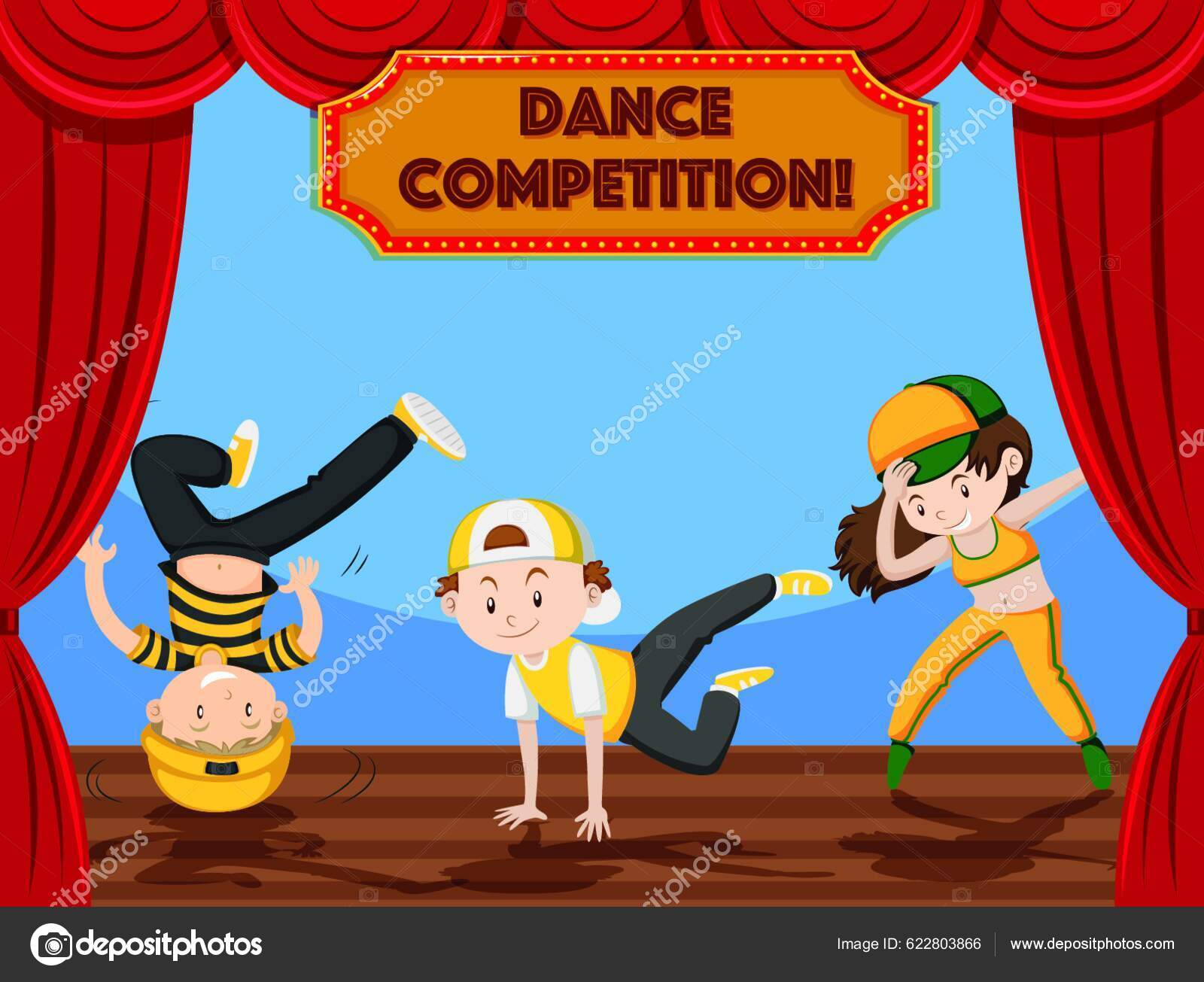Children Dance Competition Stage Stock Vector by ©YAY_Images 622803866