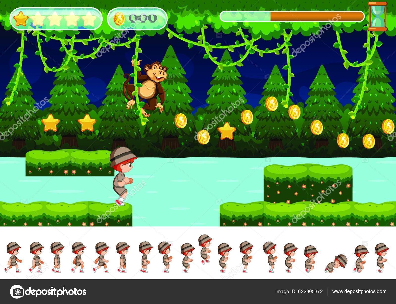 Woods Night Time Game Design Stock Vector by ©YAY_Images 622805372