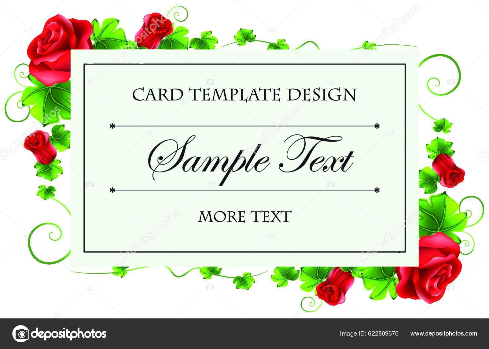 Card Template Red Rose Stock Vector by ©YAY_Images 622809676