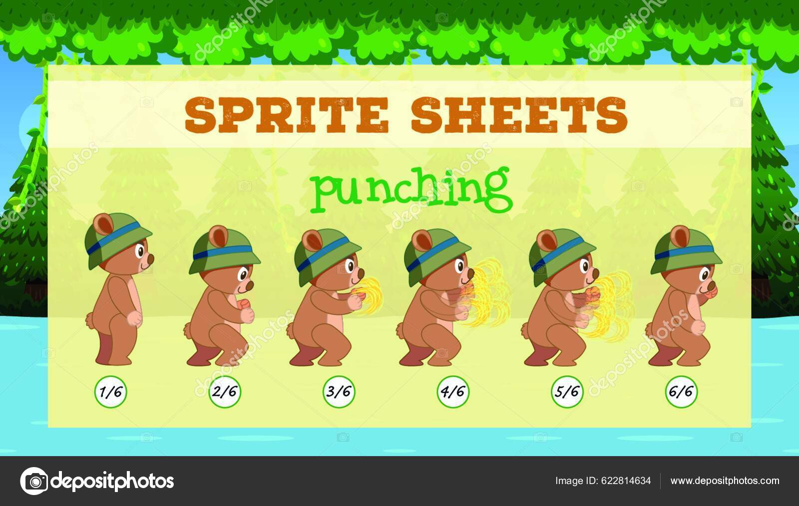 Sprite Sheet Punching Game Template Stock Vector by ©YAY_Images 622814634