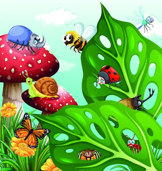 Happy Bee Garden Stock Vector by ©YAY_Images 621542162