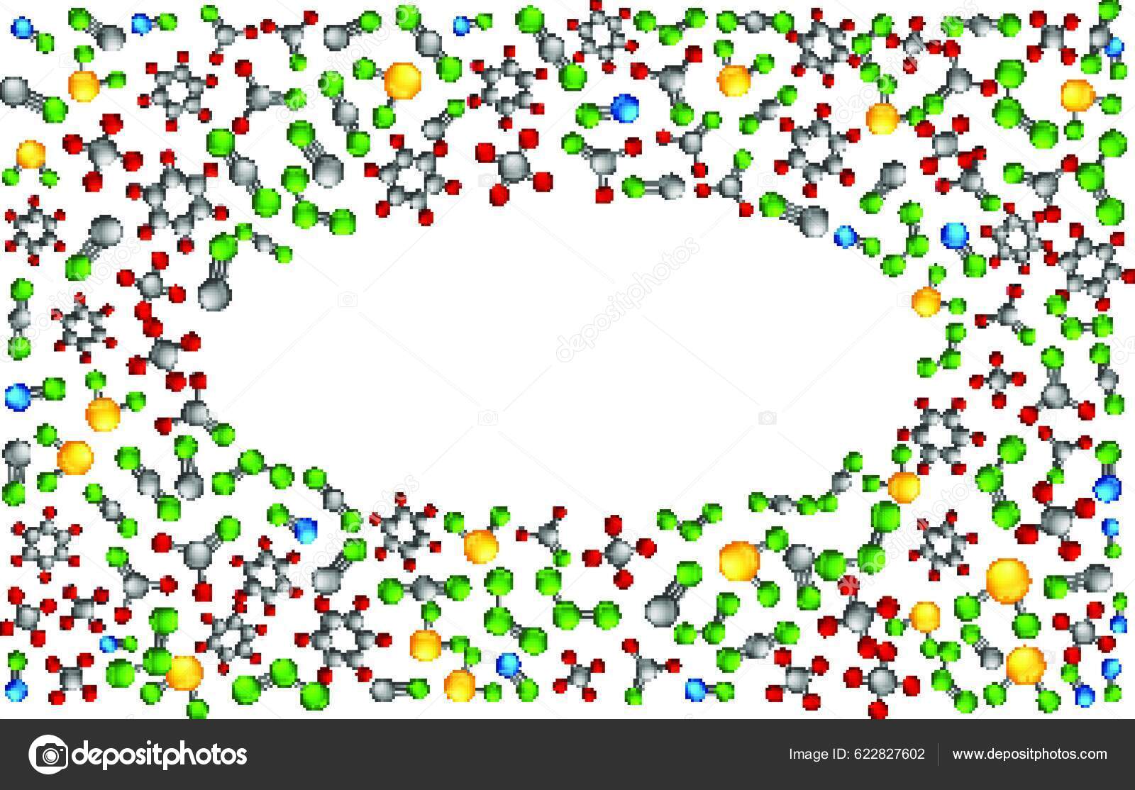 Frame Design Different Molecules Air Pollution Stock Vector by ©YAY ...
