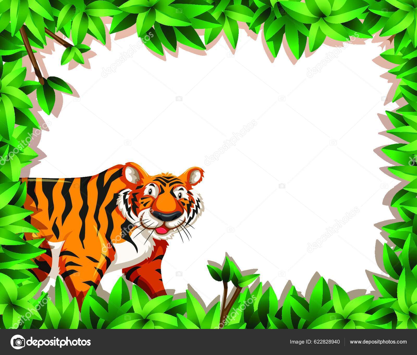 Tiger Nature Frame Border Vector de stock por ©YAY_Images 622828940