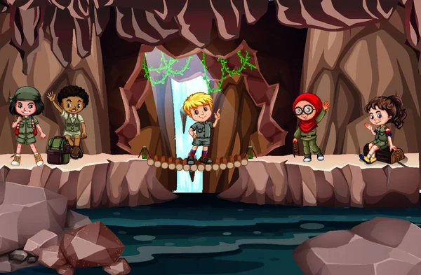 Children Exploring Cave Stock Vector by ©YAY_Images 622802040 Children Exploring Cave Stock Vector by ©YAY_Images 622802040