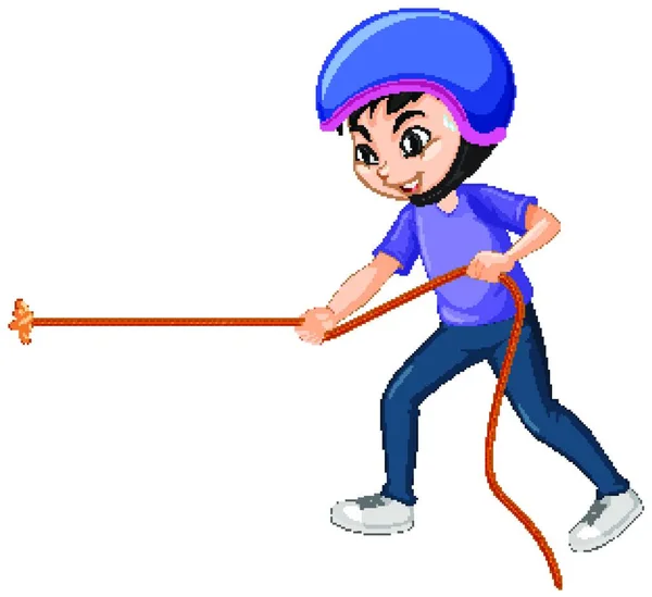 Boy Pulling Rope White Background Stock Vector by ©YAY_Images 622846214