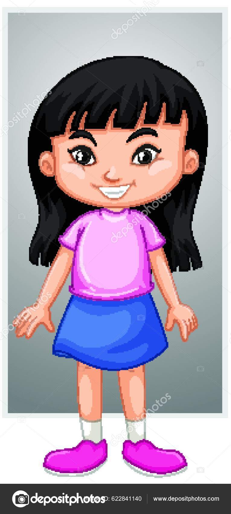 Beautiful Girl Cartoon Character Vector Illustration Stock Vector by ...