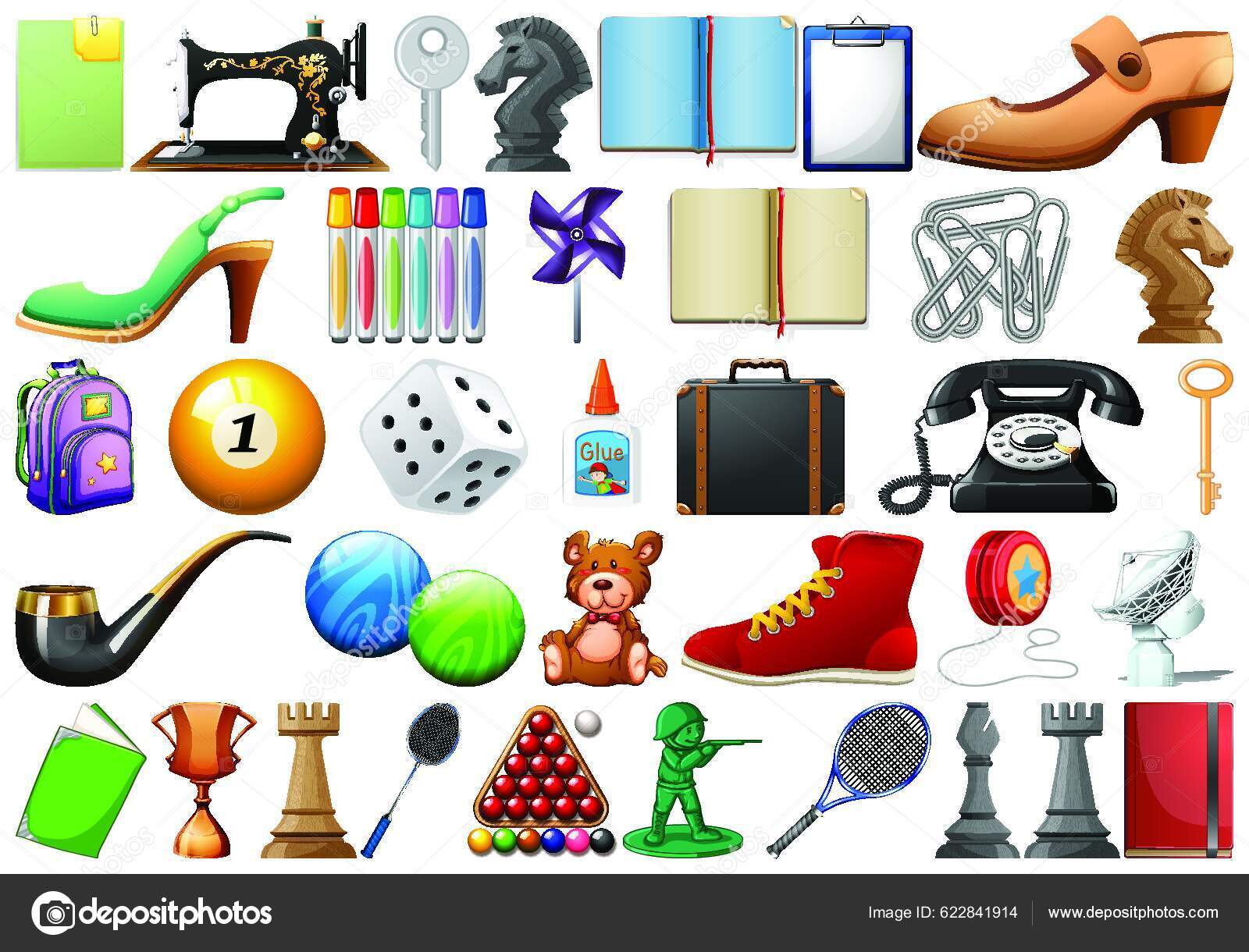 Set Random Objects Stock Vector by ©YAY_Images 622841914