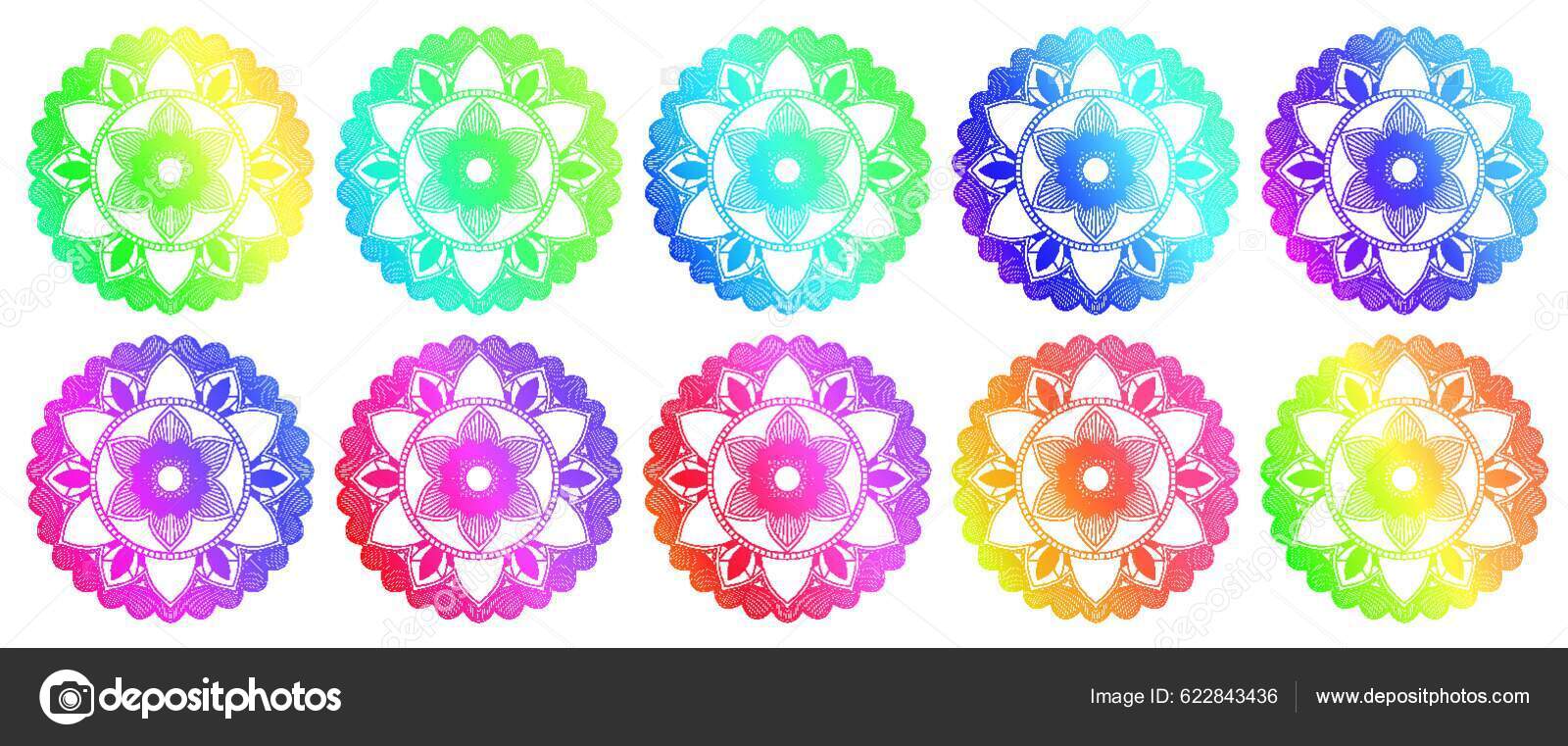Mandala Patterns Rainbow Color Stock Vector Image by ©YAY_Images #622843436