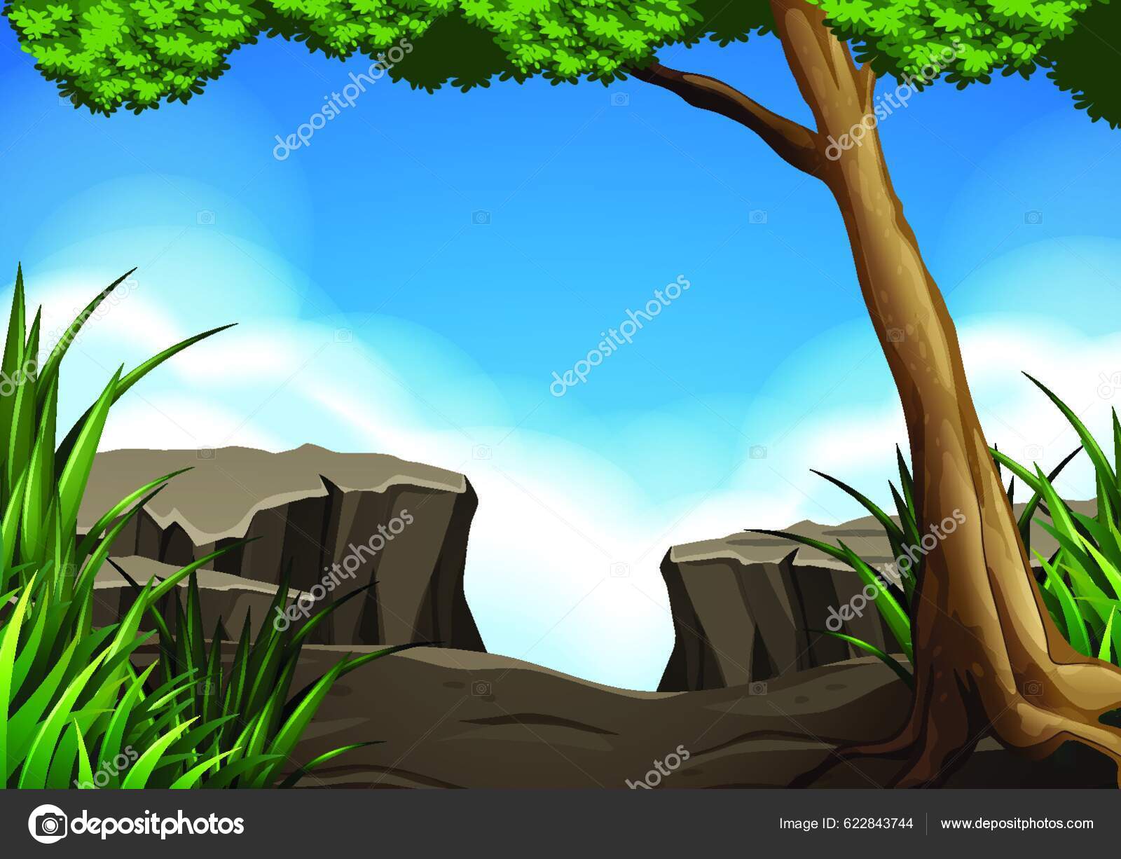 Nature Cliff Background Stock Vector by ©YAY_Images 622843744