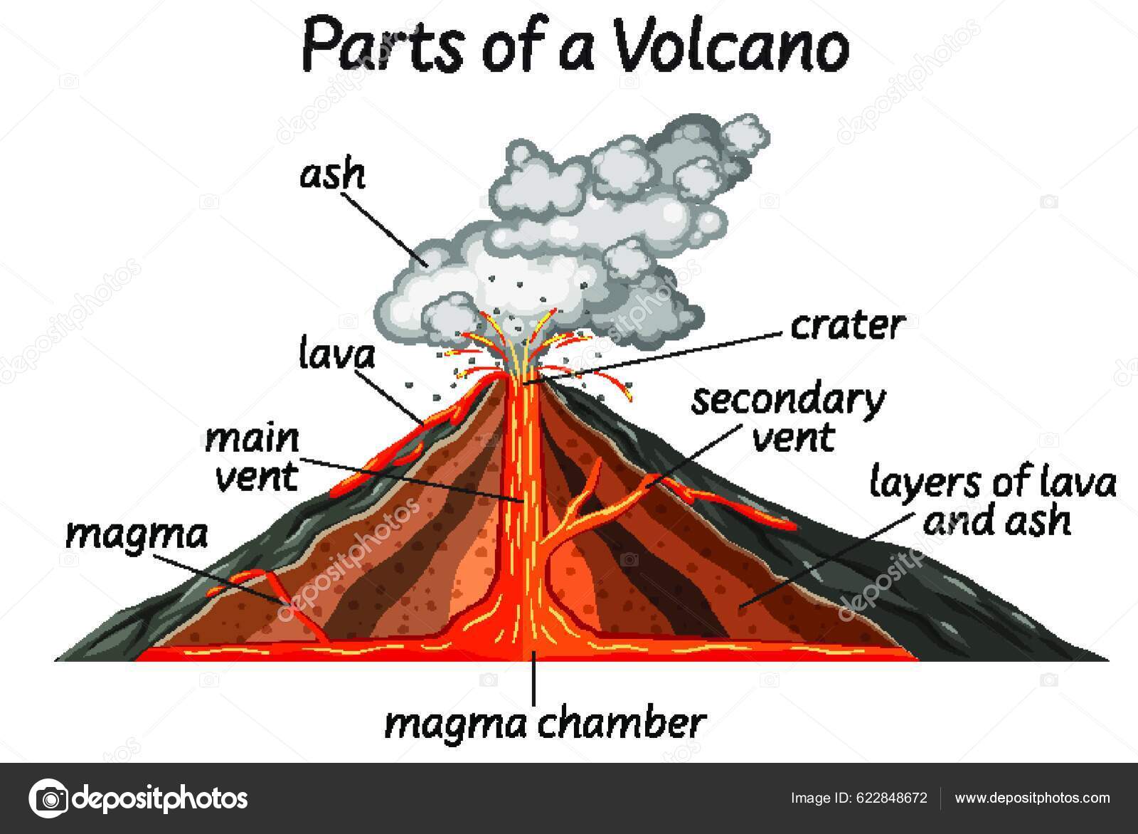 Cinder Cone Volcano Cross Section
