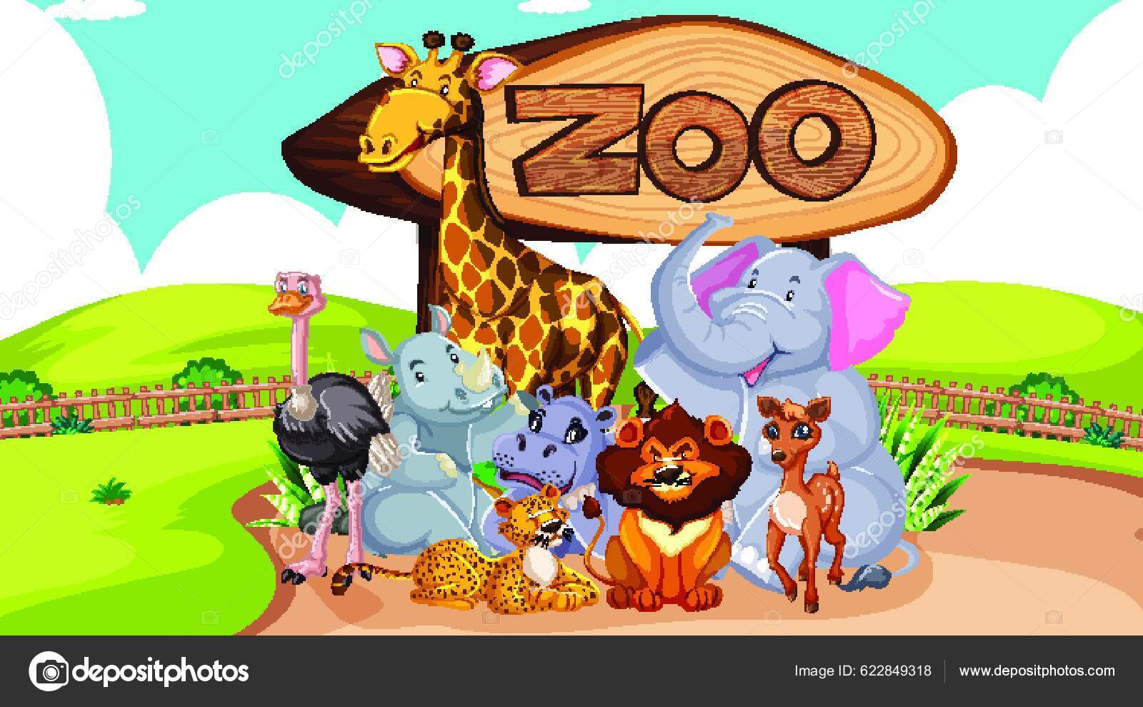 Group Animals Zoo Sign Stock Vector by ©YAY_Images 622849318