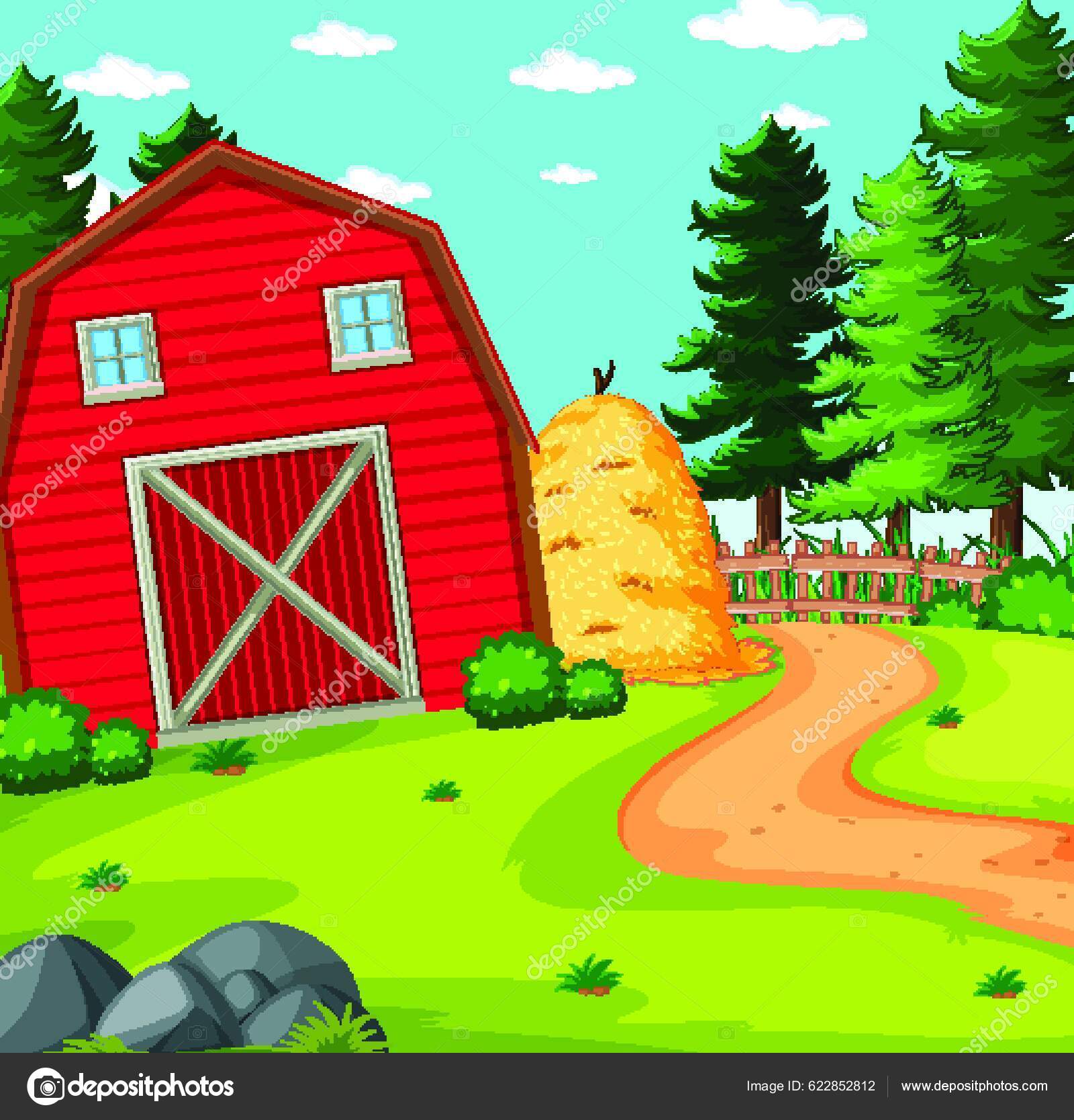 Empty Background Nature Farm Scenery Stock Illustration by ©YAY_Images ...