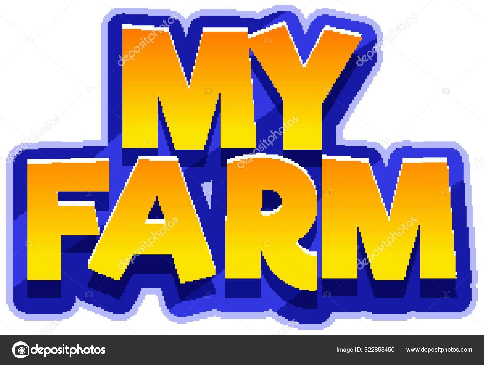 Font Design Word Farm Yellow Color Stock Vector by ©YAY_Images 622853450