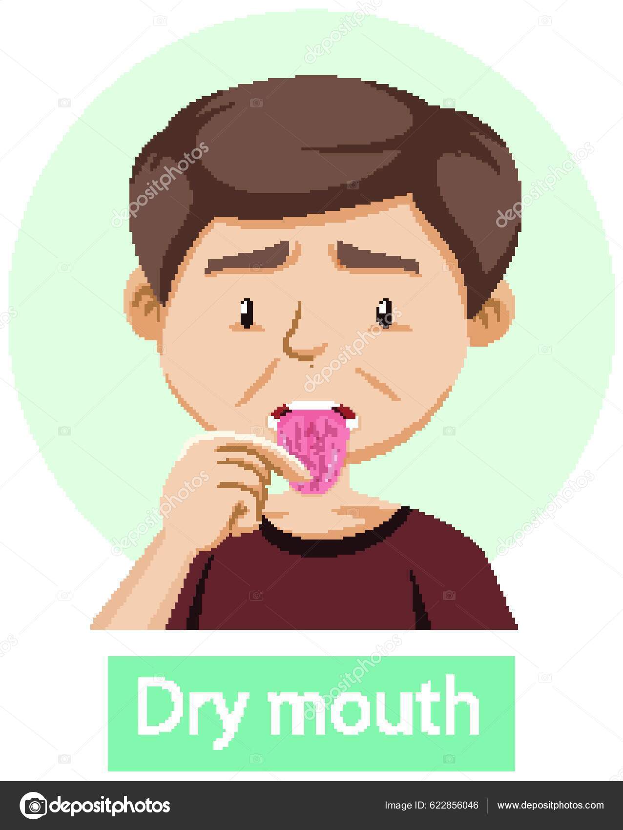 Cartoon Character Dry Mouth Symptoms Stock Vector by ©YAY_Images 622856046