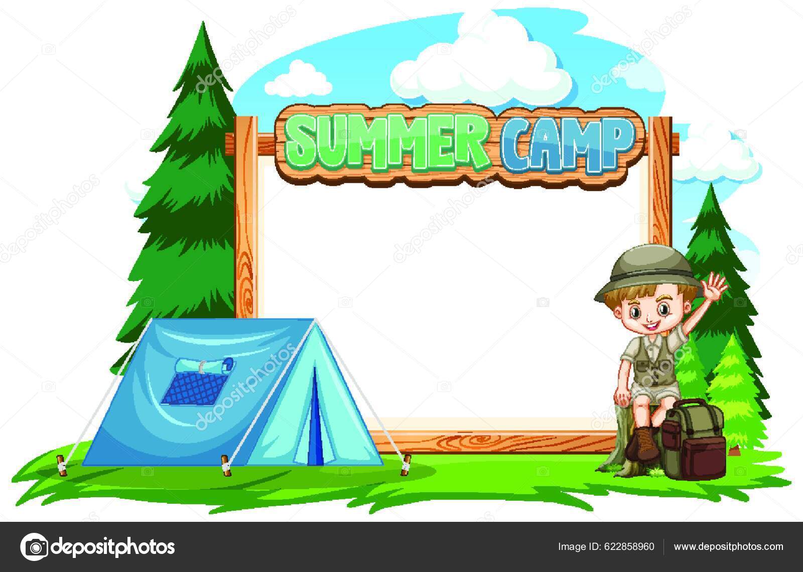 Border Template Design Boy Summer Camp Stock Vector by ©YAY_Images ...