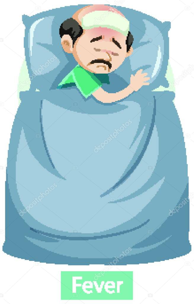Personaje Dibujos Animados Con Síntomas Fiebre Vector de stock por ©YAY ...