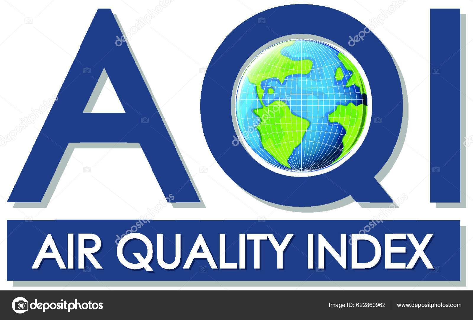 Air Quality Index Sign Template Earth Picture White Background Stock ...