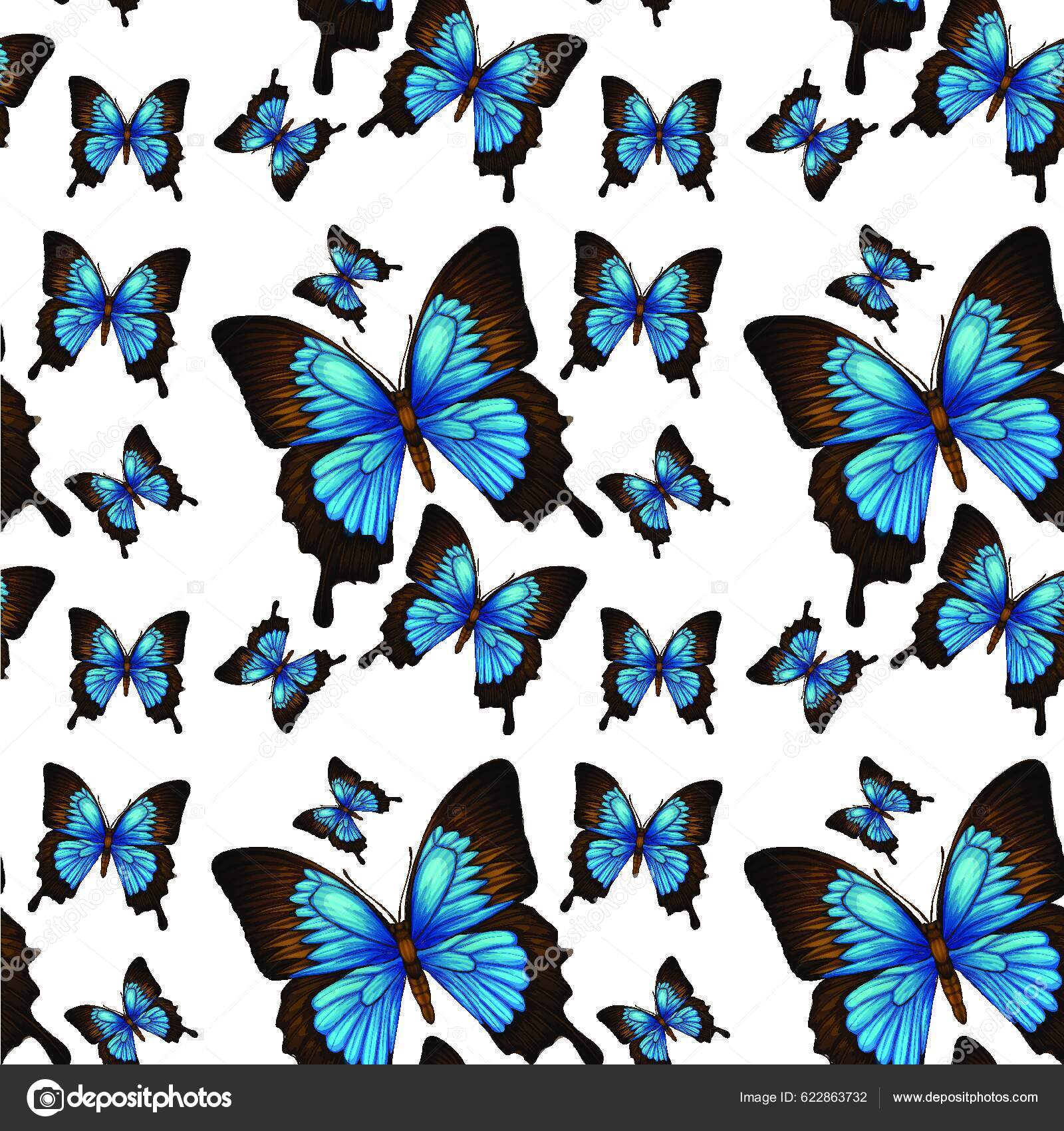 Blue Butterfly Seamless Background Stock Vector by ©YAY_Images 622863732
