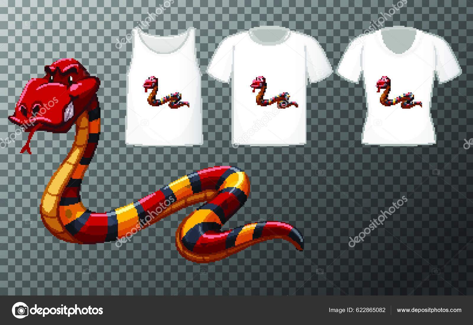 Red Snake Cartoon Character Many Types Shirts Transparent Background ...