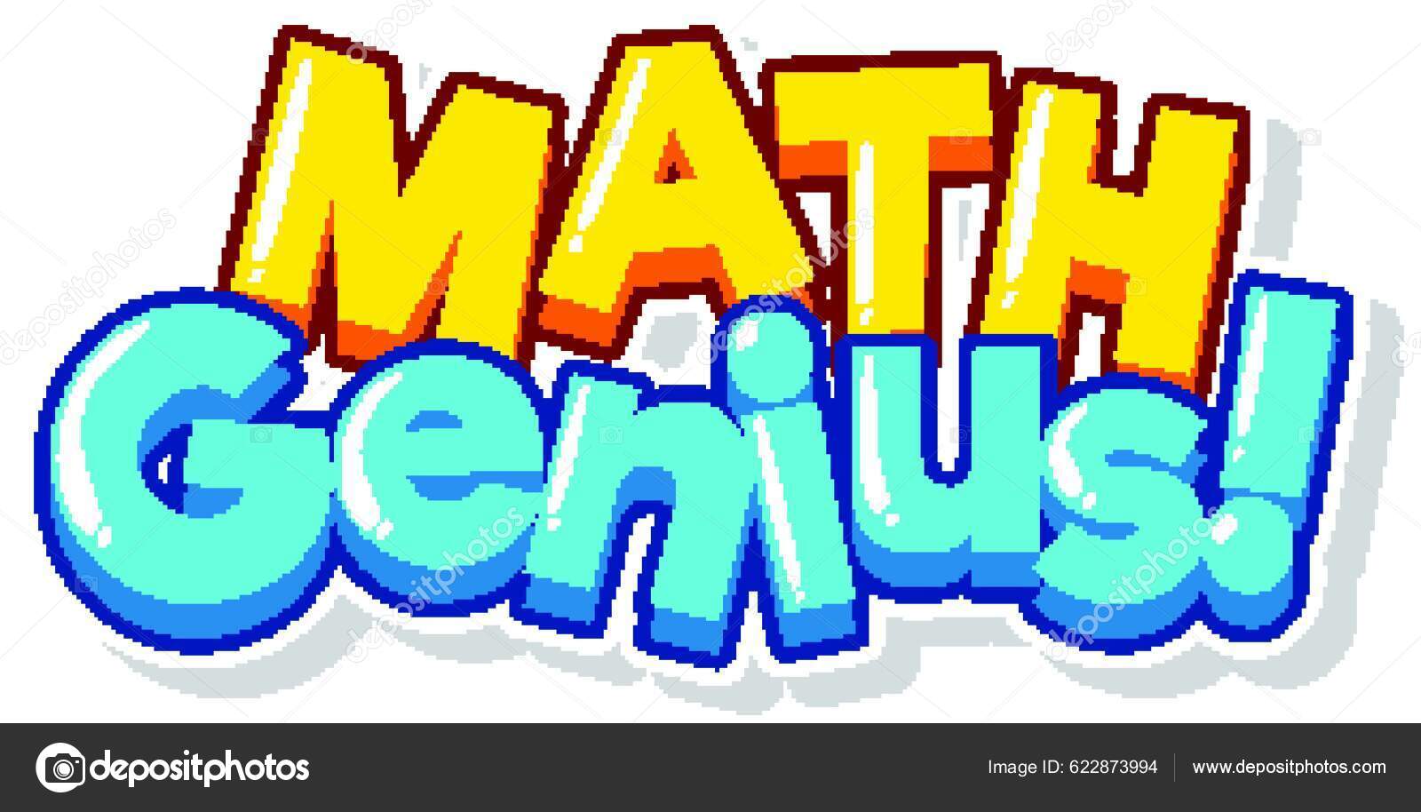 Font Design Word Math Genius White Background Stock Vector by ©YAY ...