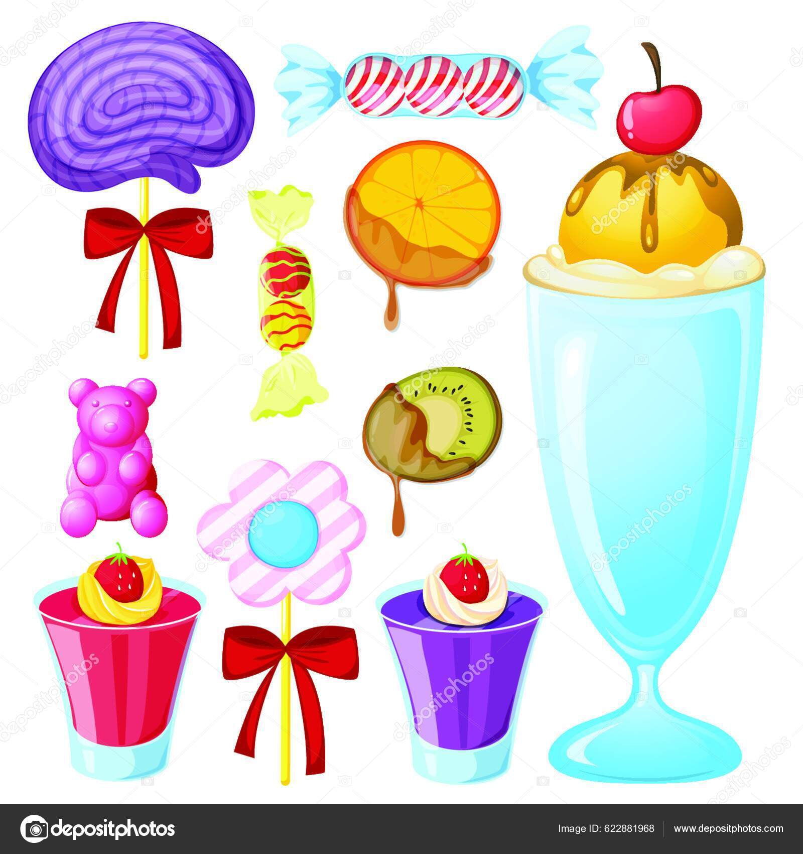 Ilustración Los Diversos Dulces Vector de stock por ©YAY_Images 622881968