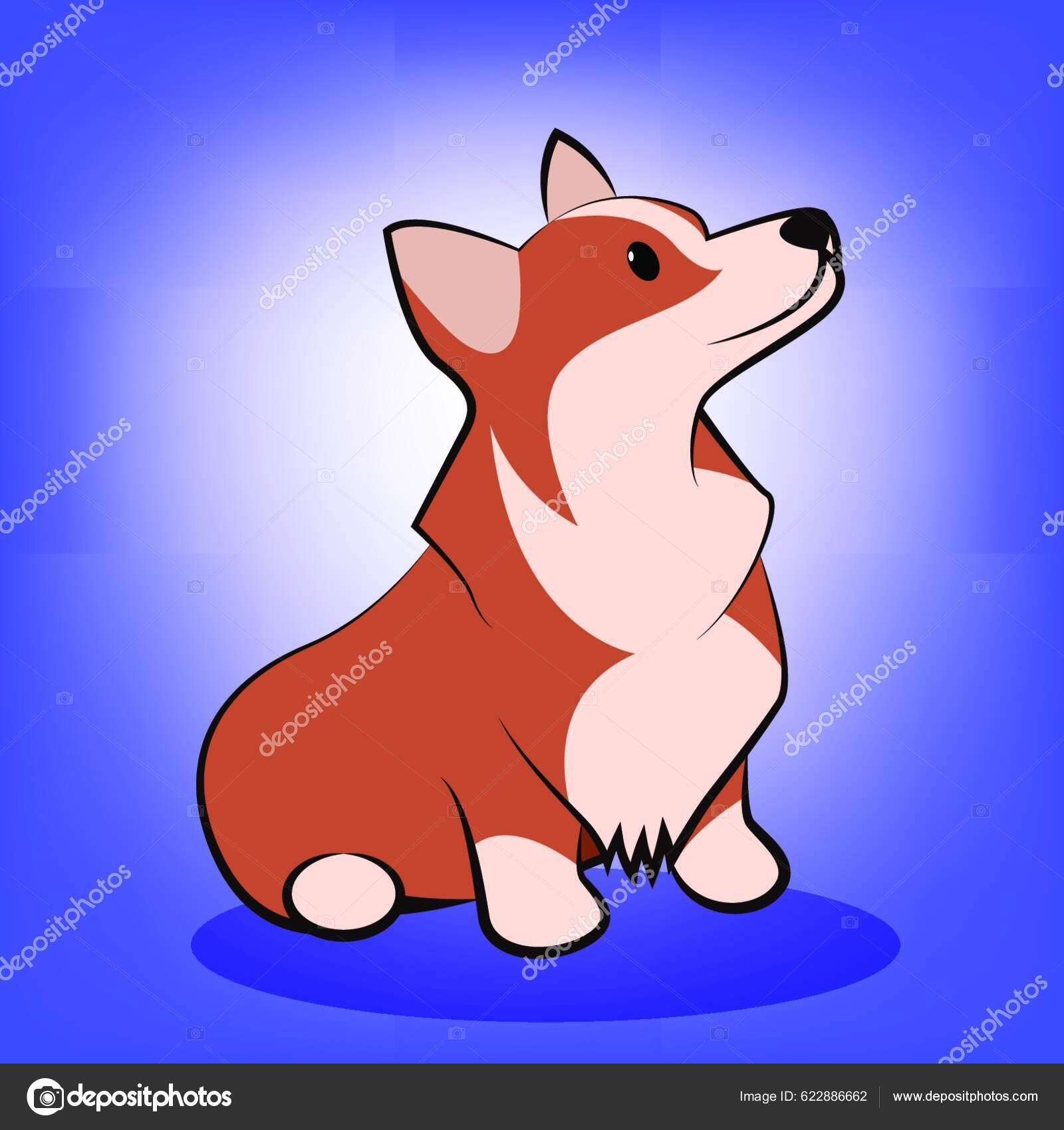 Desenhos Animados Bonito Vector Ilustração Cão Corgi Vetor de ©YAY ...
