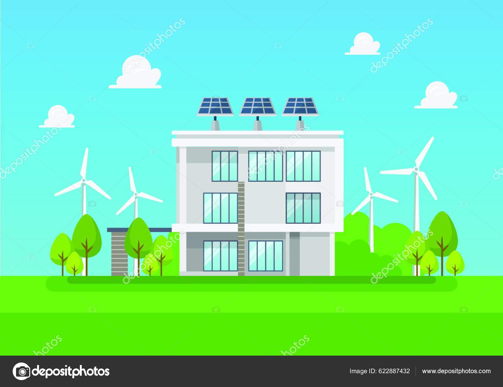 Eco Amigable Casa Moderna Vector de stock por ©YAY_Images 622887432