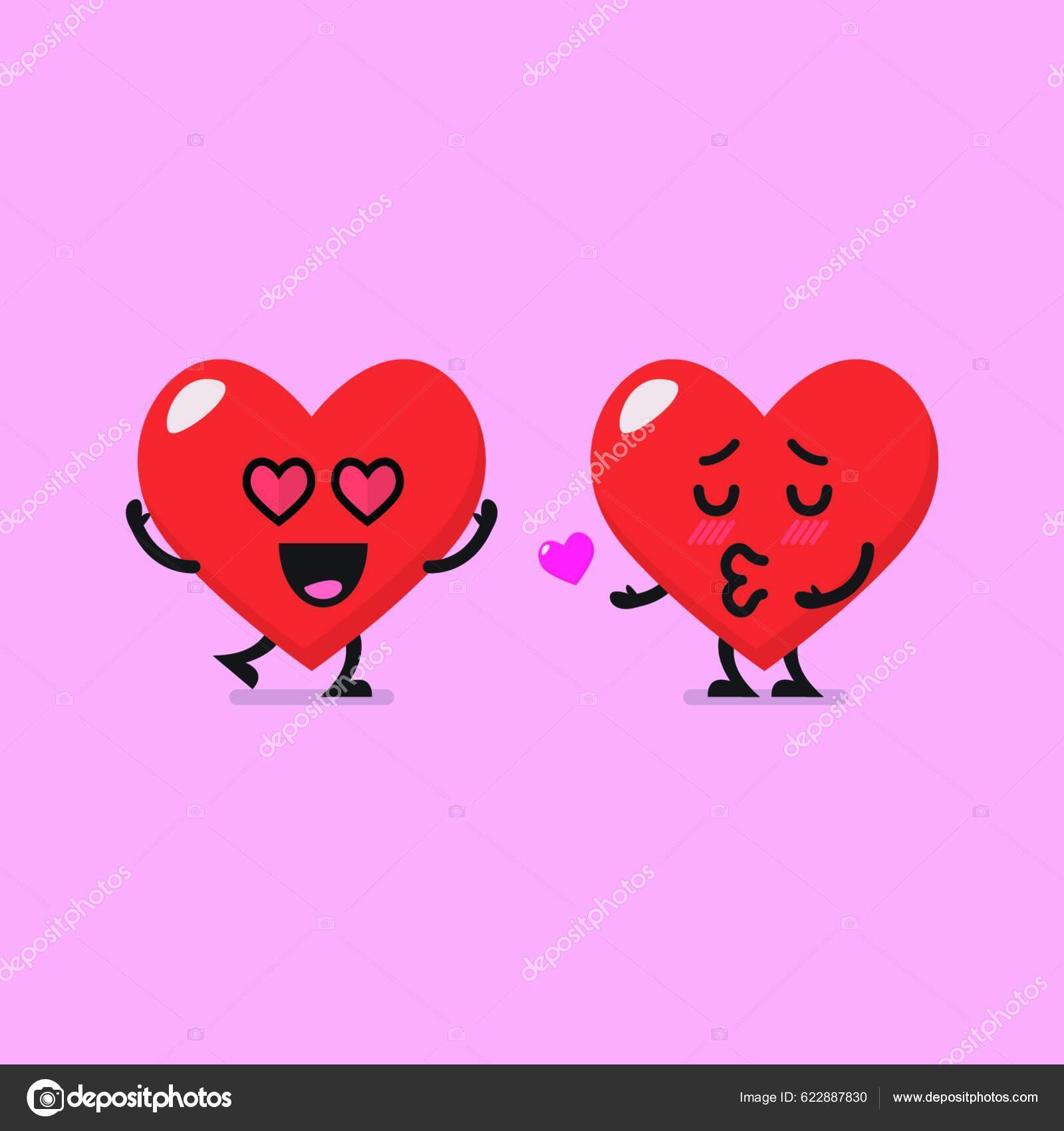 Heart Characters Lovers Emoji Stock Vector by ©YAY_Images 622887830