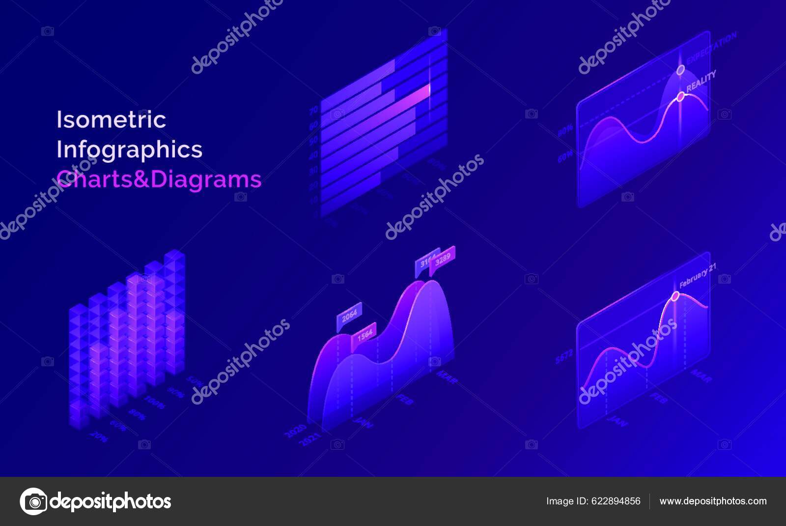 Izometrické Informační Grafy Diagramy Stock Vektor od ©YAY_Images 622894856