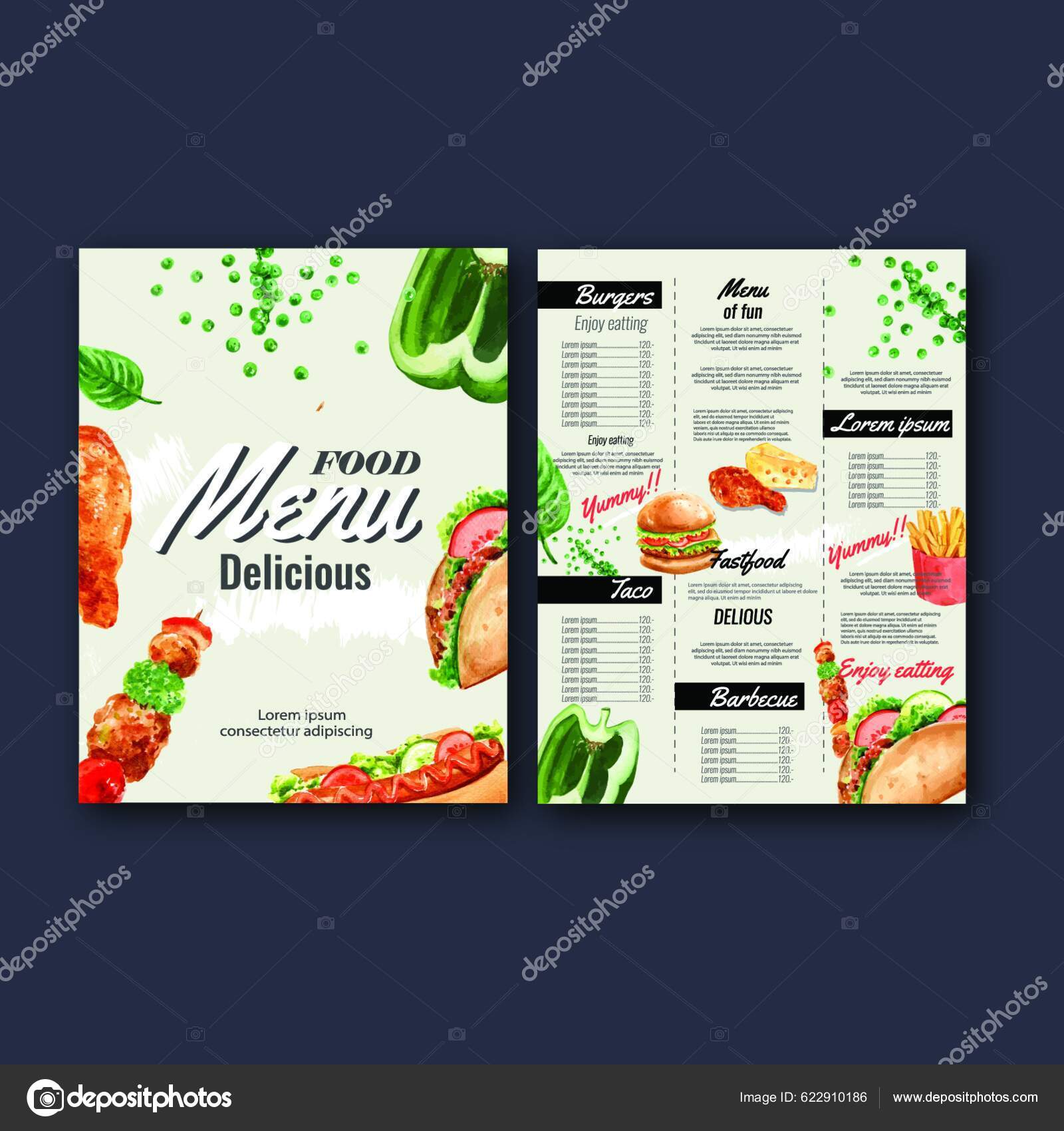 Desain Menu Makanan Cepat Saji Menu Latar Belakang Bingkai Daftar ...