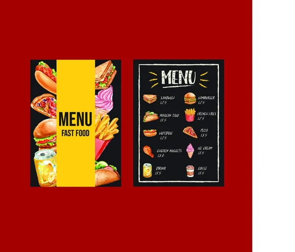 Desain Menu Makanan Cepat Saji Menu Latar Belakang Bingkai Daftar ...