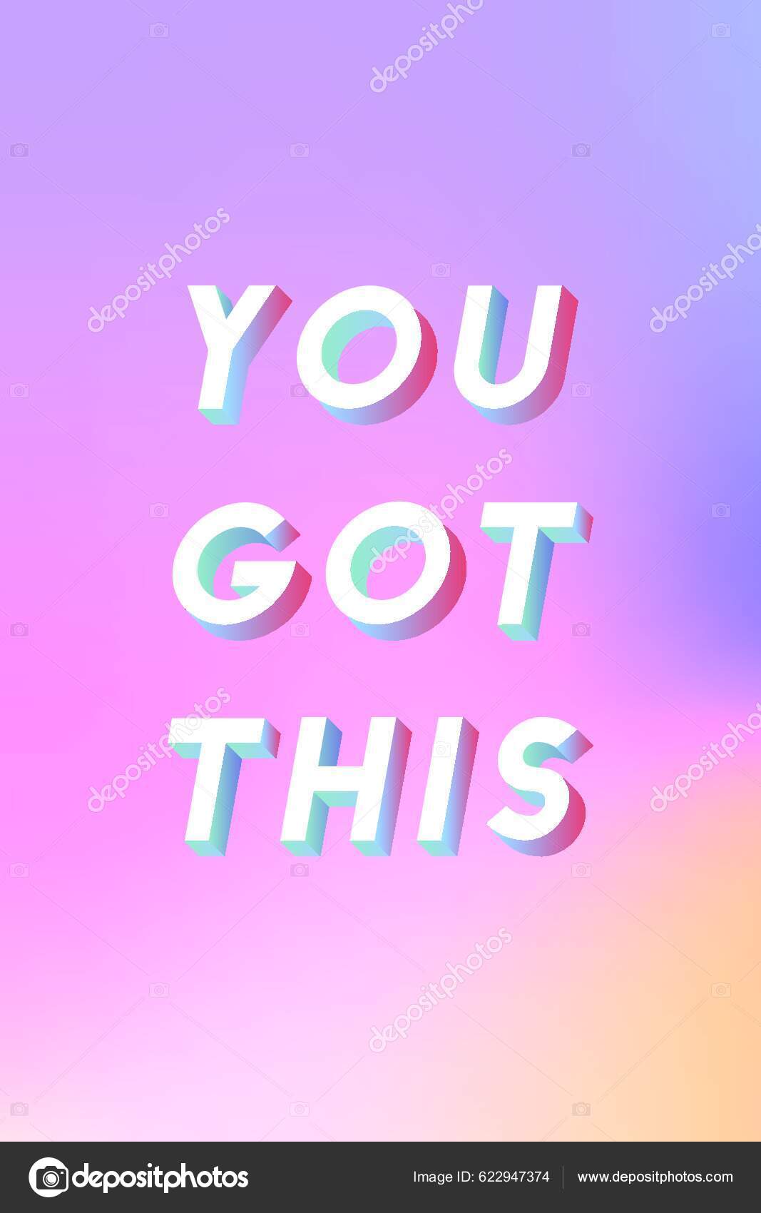 Isometric Word You Got Typography Pastel Gradient Background Vector ...