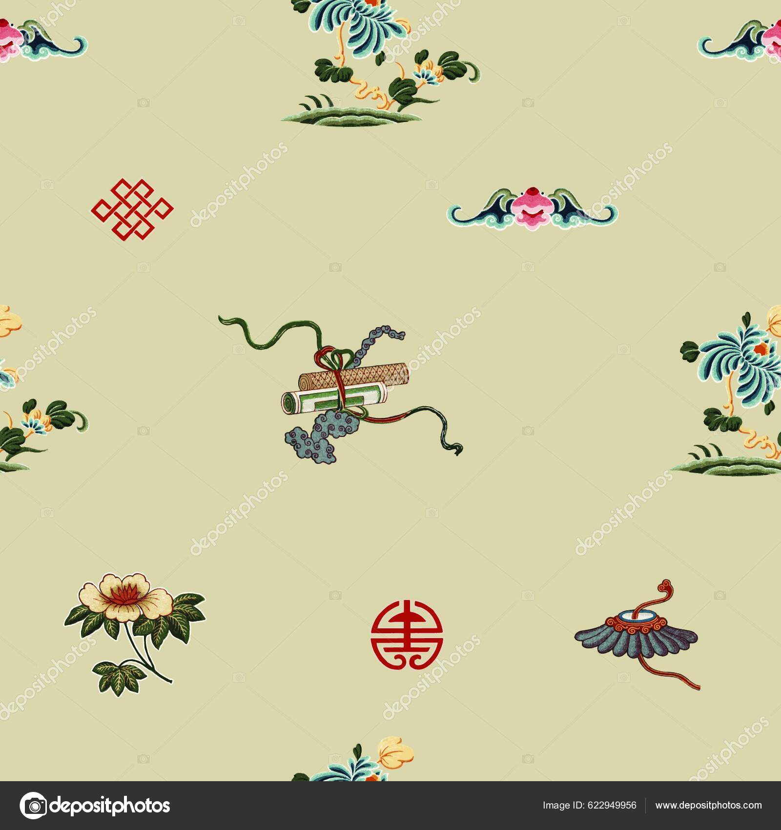 Traditional Chinese Art Vector Seamless Background Stock Vector by ©YAY ...