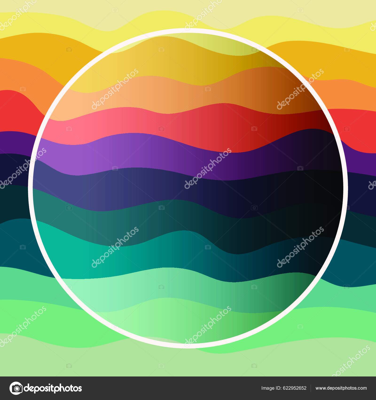 White Frame Colorful Wave Pattern Background Vector Stock Vector by ...