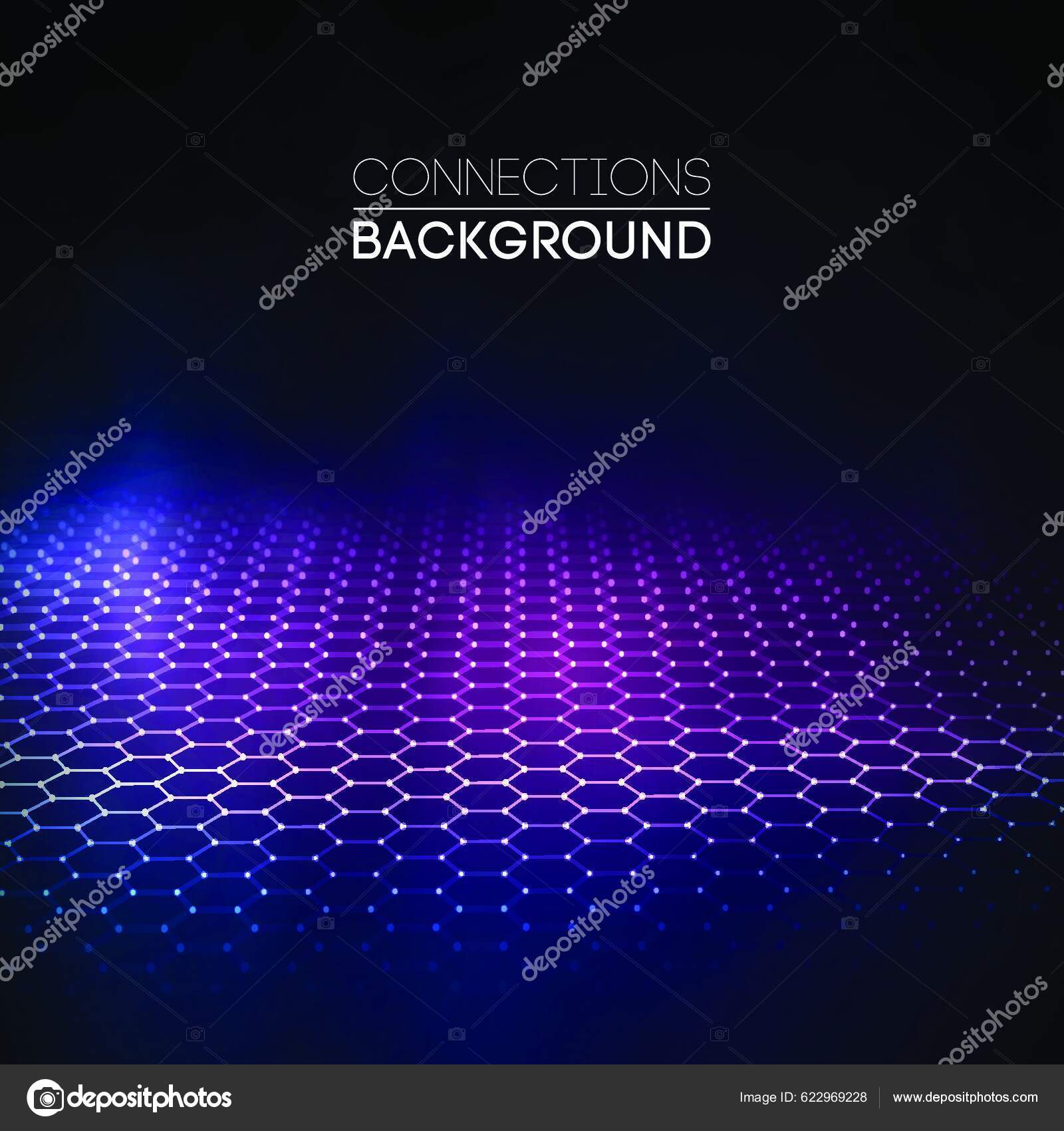 Network Connection Concept Black Background Vector Illustration ...